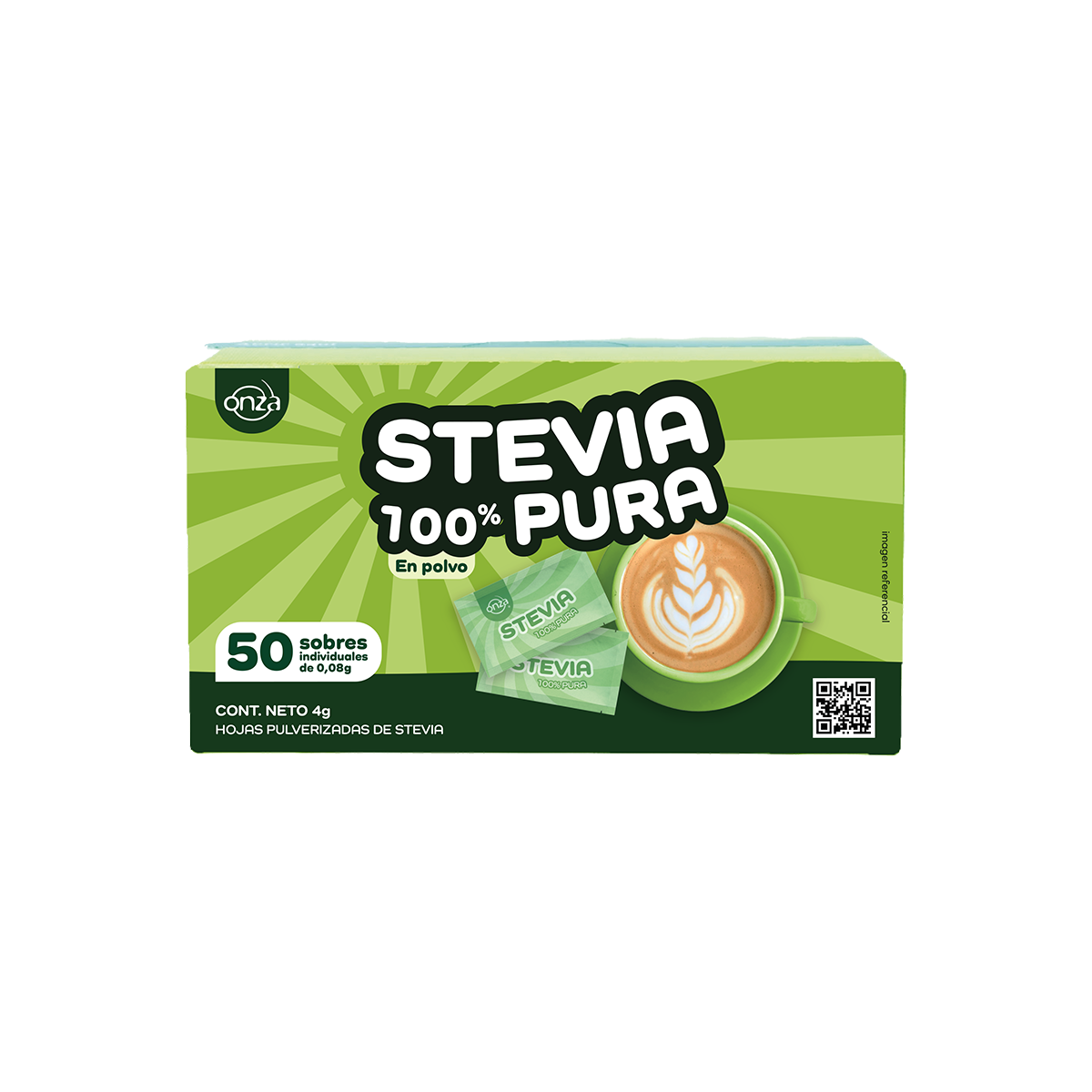 Stevia 100% Pura Polvo Onza Caja 50 Sobres – Onza Foods