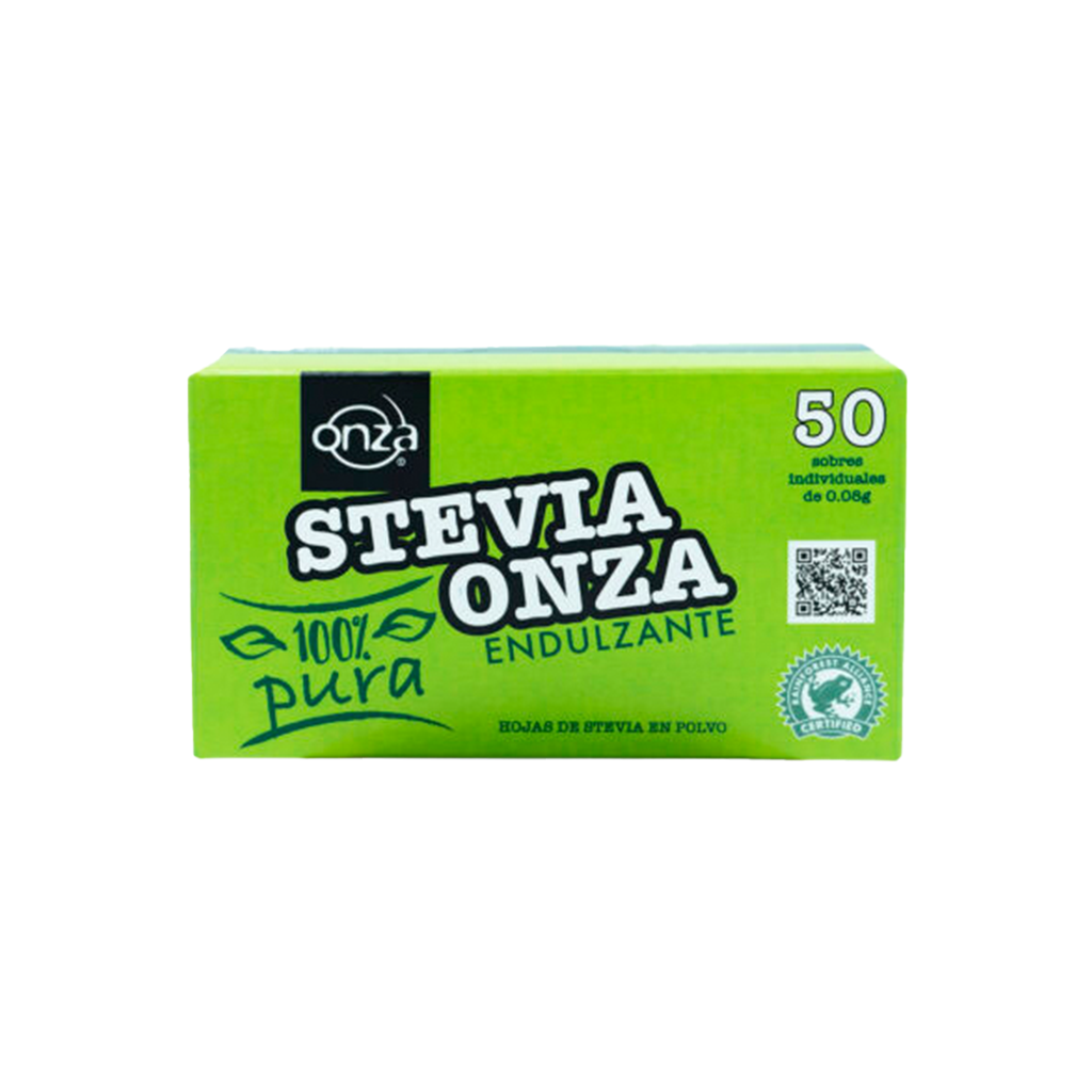 Stevia 100% Pura Polvo Onza Caja 50 Sobres – Onza Foods