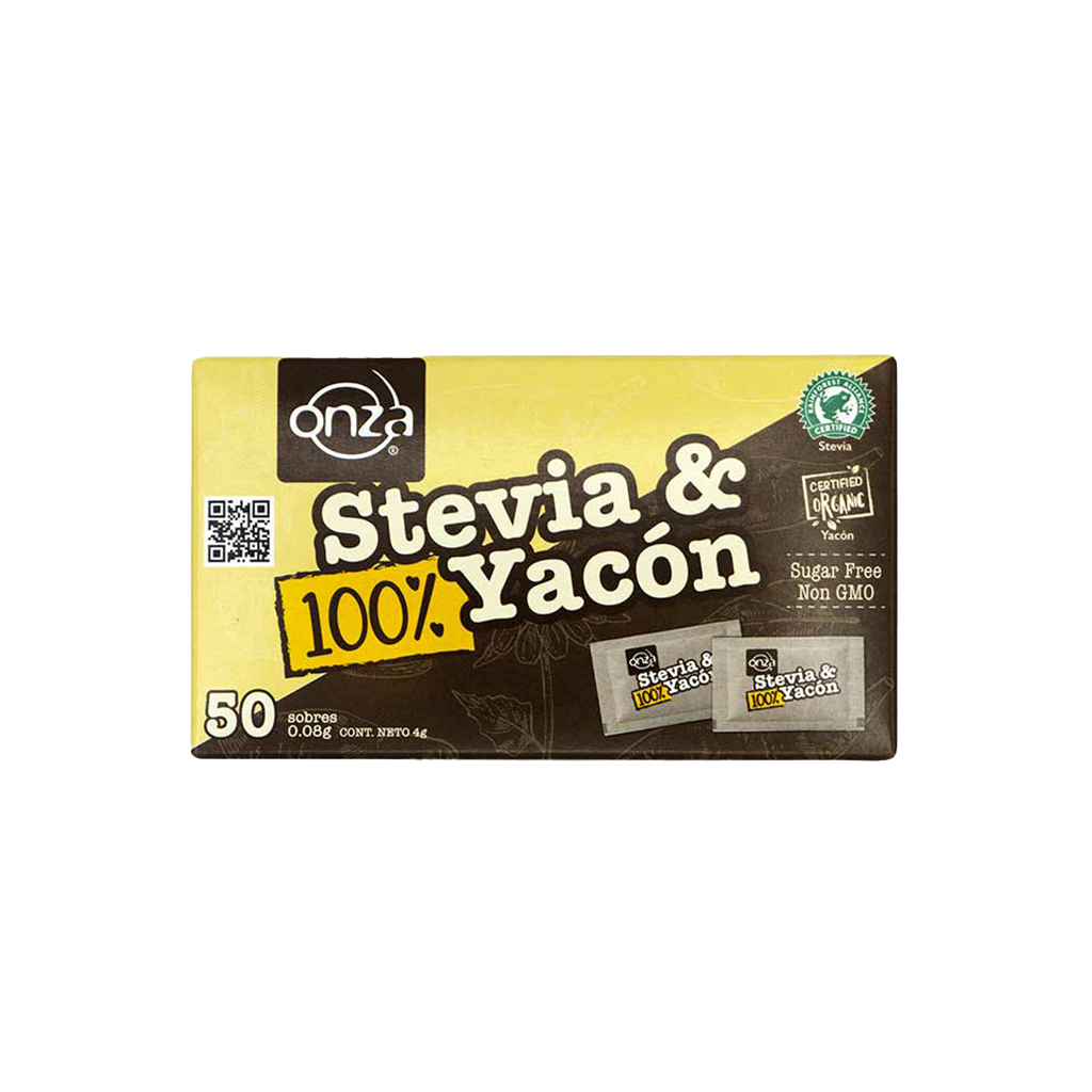 Stevia & Yacón Polvo Onza Caja- 50 Sobres – Onza Foods